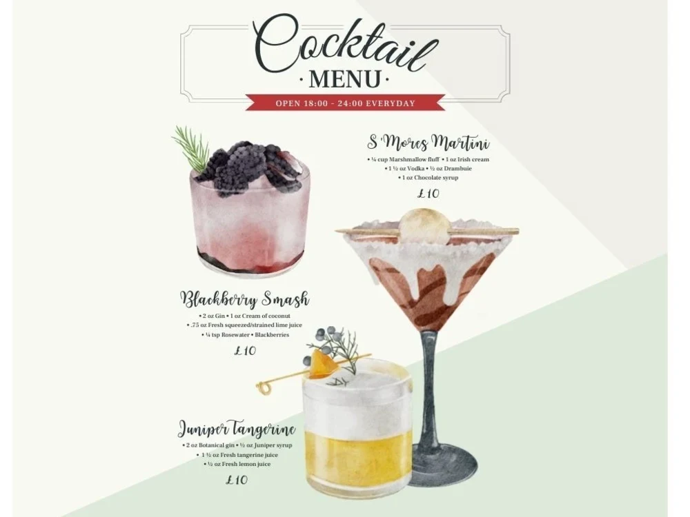 A delicious looking bar menu with price list | Upwork