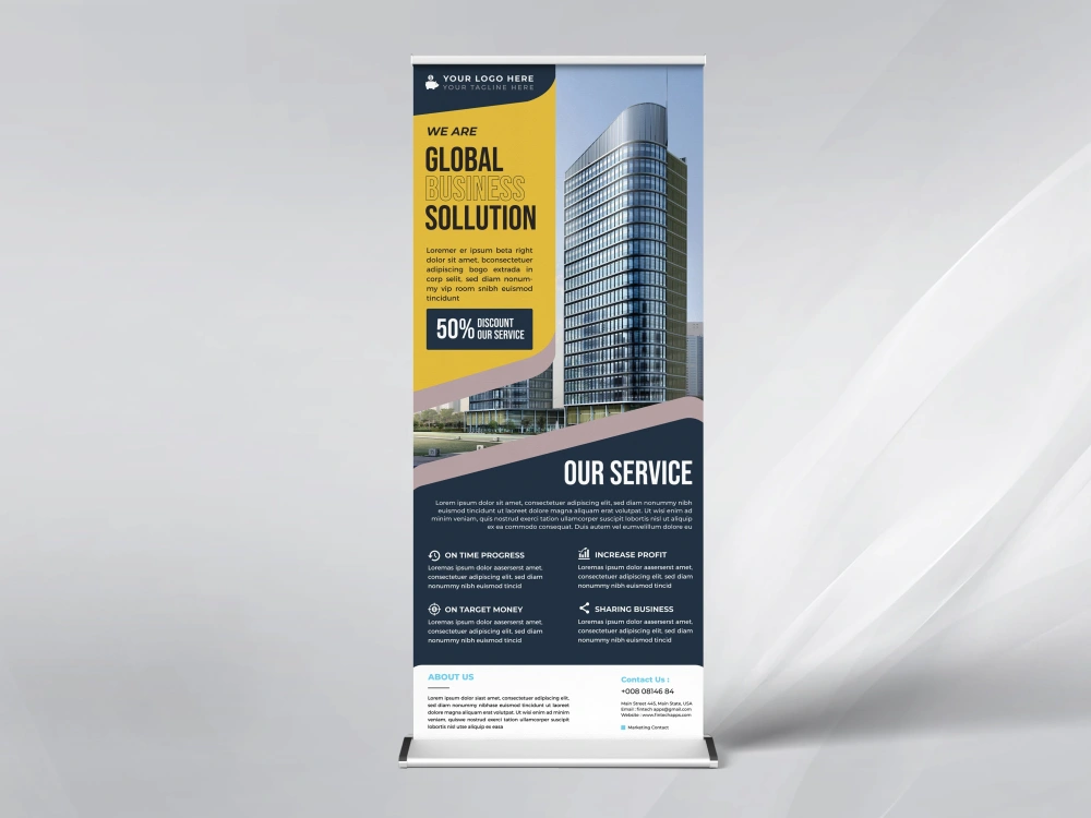 A bespoke roll-up banner design that just works! | Upwork
