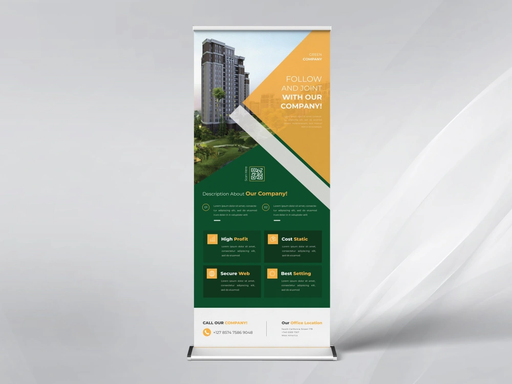 A bespoke roll-up banner design that just works! | Upwork