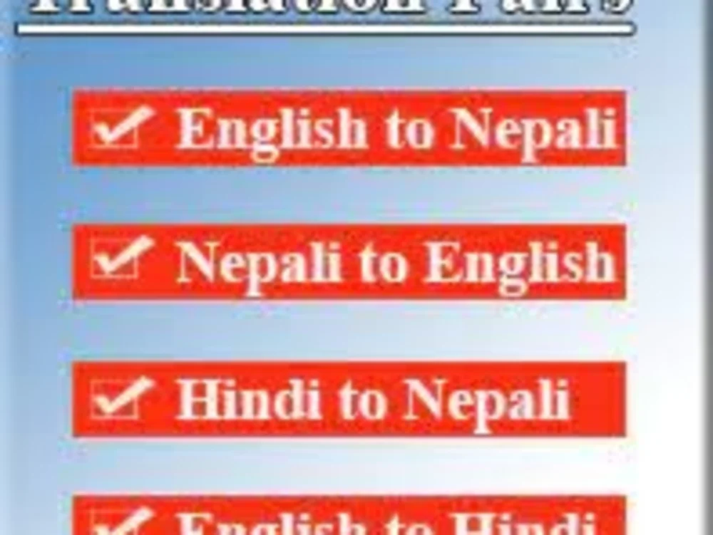 An accurate and legitimate translation ( English - Nepali - Hindi ...