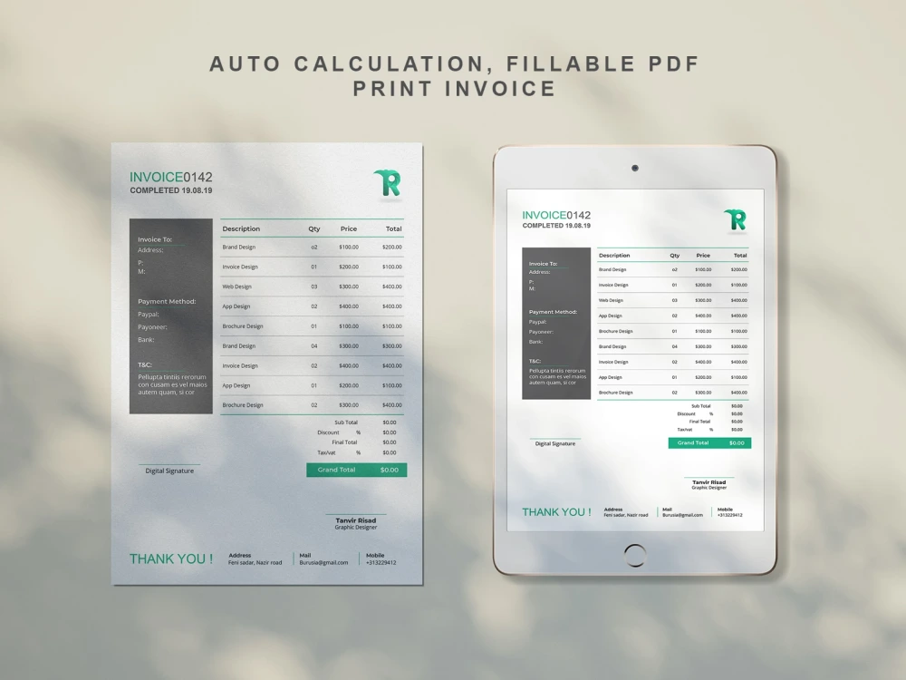 Auto calculation and fillable pdf form | Upwork