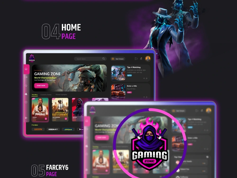 GAMING ZONE UI/UX DASHBOARD | Upwork