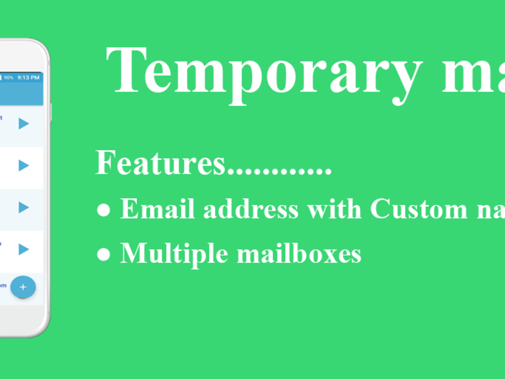 Temporary mail service with android app, no need vps | Upwork