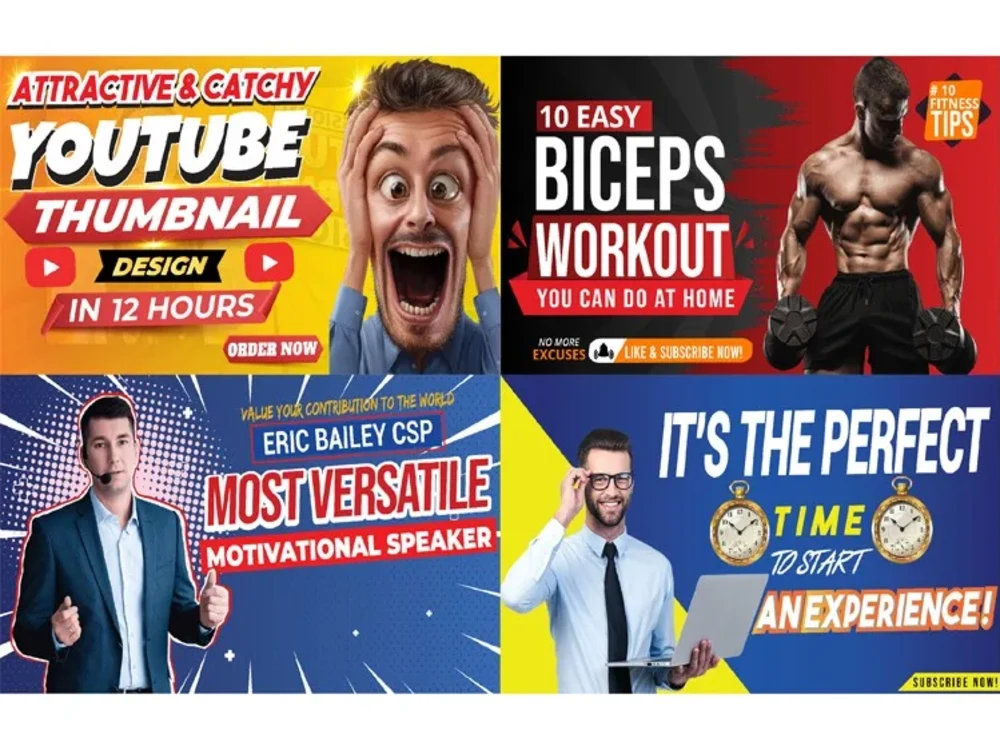 Professional eye catchy and attractive youtube thumbnail | Upwork