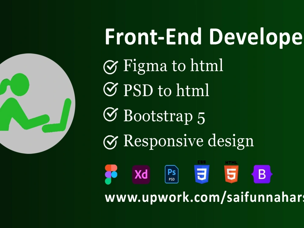 Figma to html, psd to html, xd to html responsive bootstrap 5 | Upwork