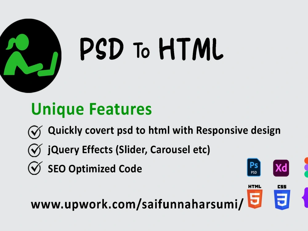 Figma to html, psd to html, xd to html responsive bootstrap 5 | Upwork
