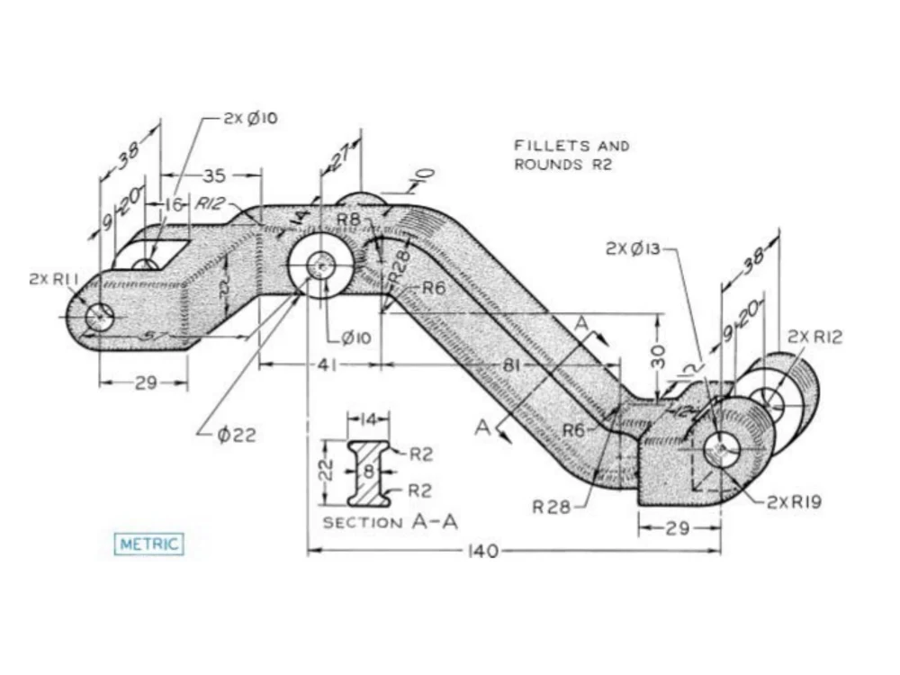 A 3D Model and it's drawing in Solidworks for a mechanical Component ...