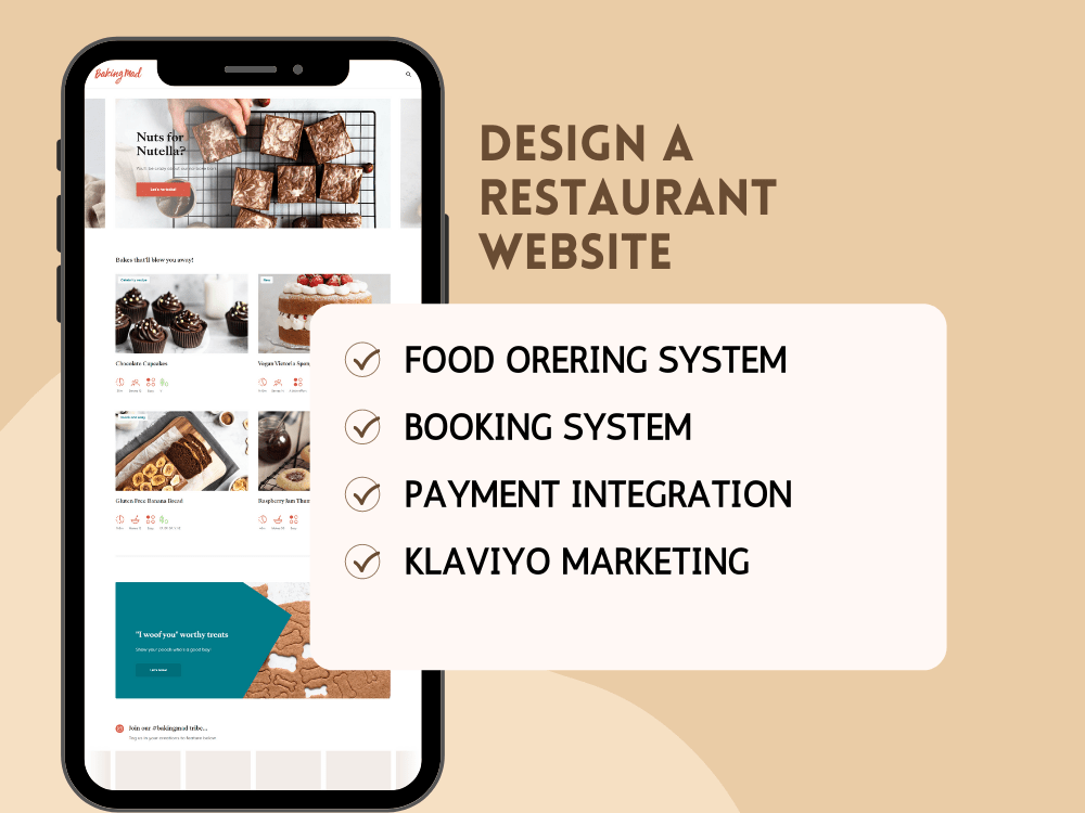 A restaurant website with an online ordering system and a booking ...