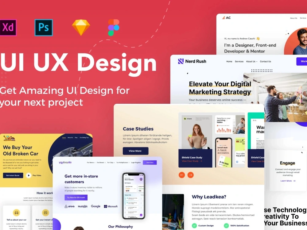 Clean professional web UI UX design in figma/ xd | Upwork