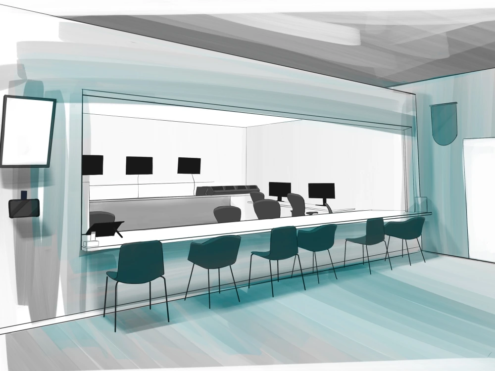 An interior sketch, 2D visualization | Upwork