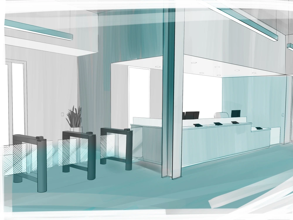 An interior sketch, 2D visualization | Upwork