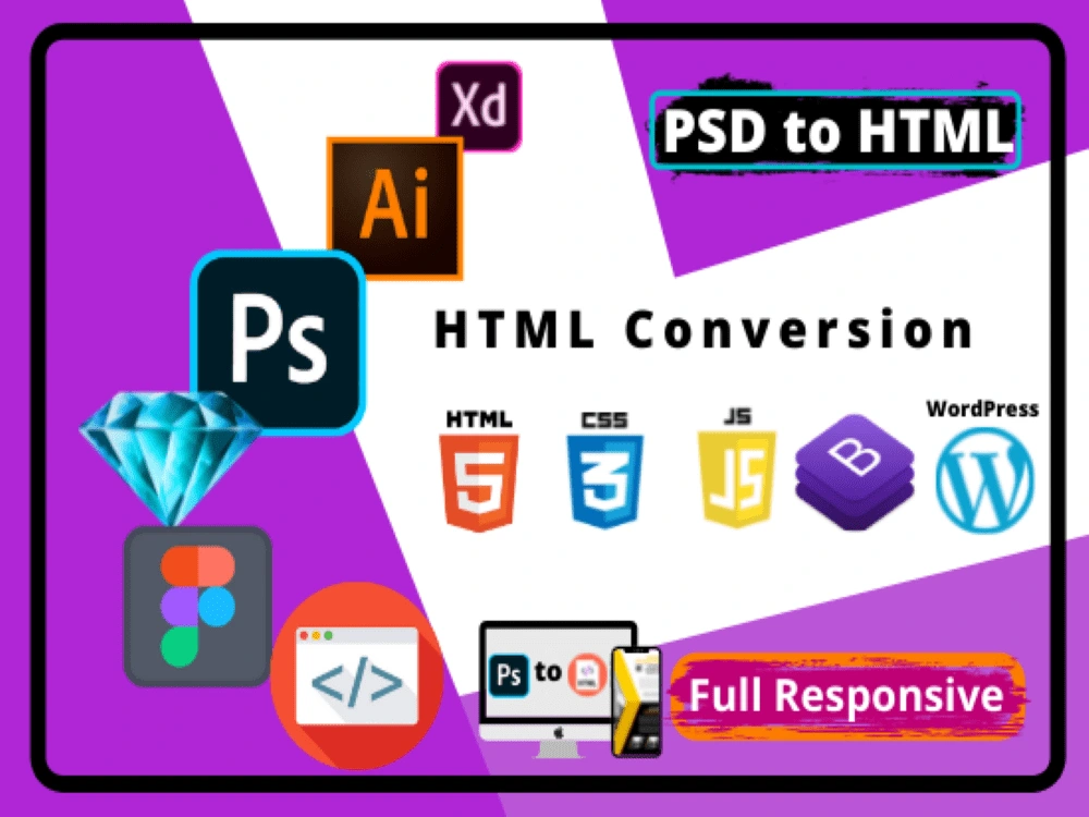 Your XD/Figma/PSD design converted to responsive HTML/CSS and Bootstrap | Upwork