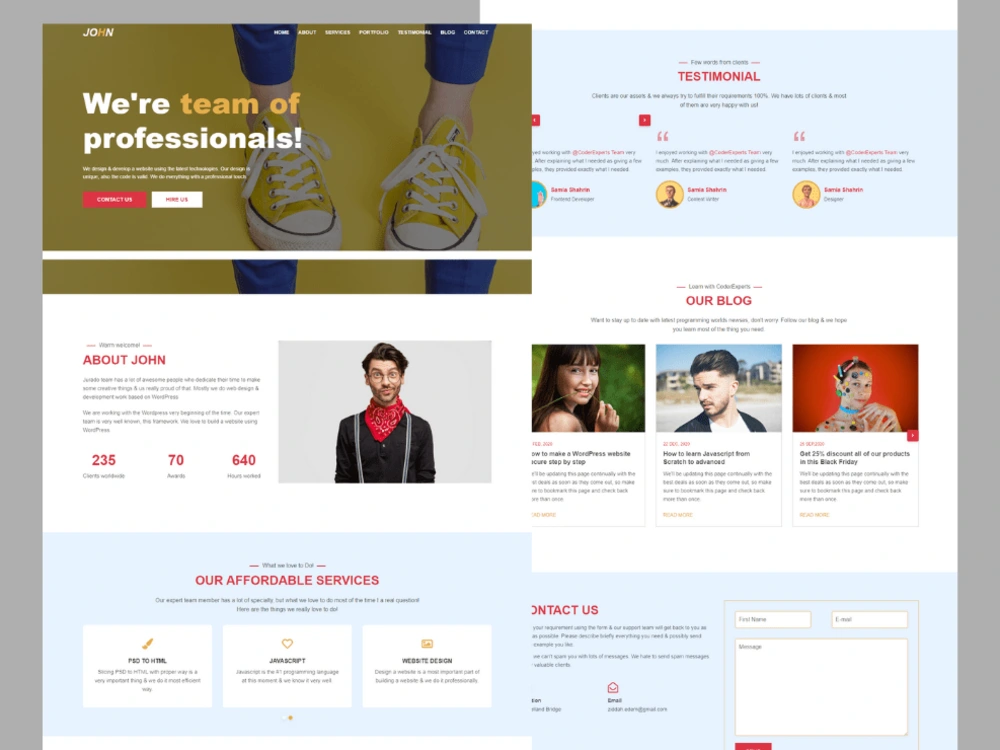 Your XD/Figma/PSD design converted to responsive HTML/CSS and Bootstrap | Upwork