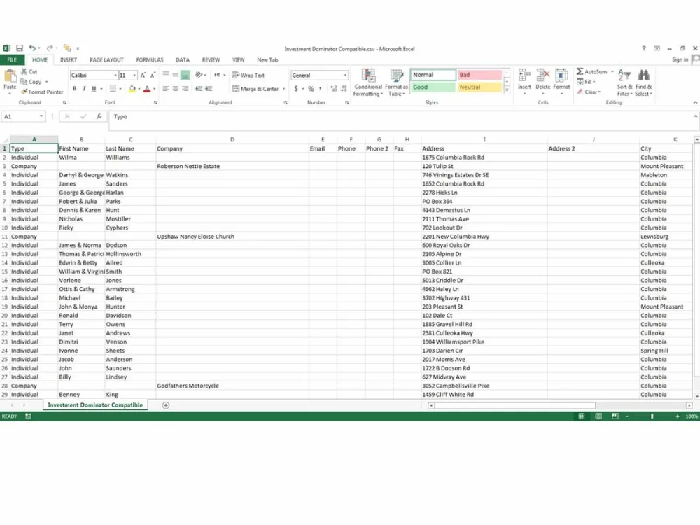 A Professional Real Estate Mailing list sorted and filtered for CRM ...