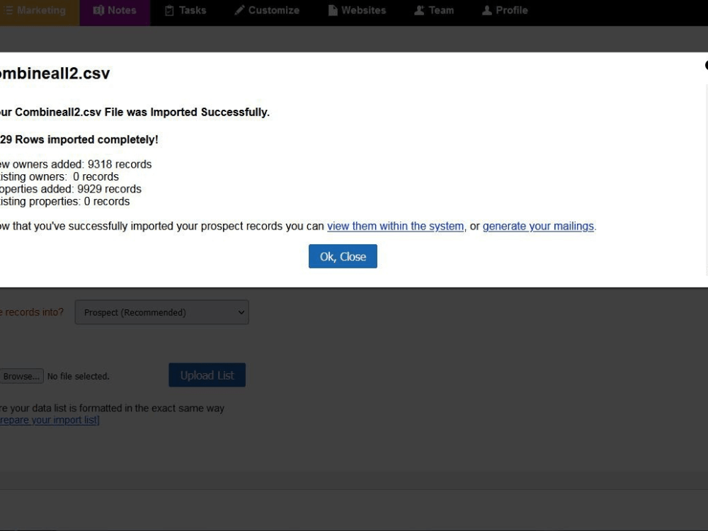 A Professional Real Estate Mailing list sorted and filtered for CRM ...