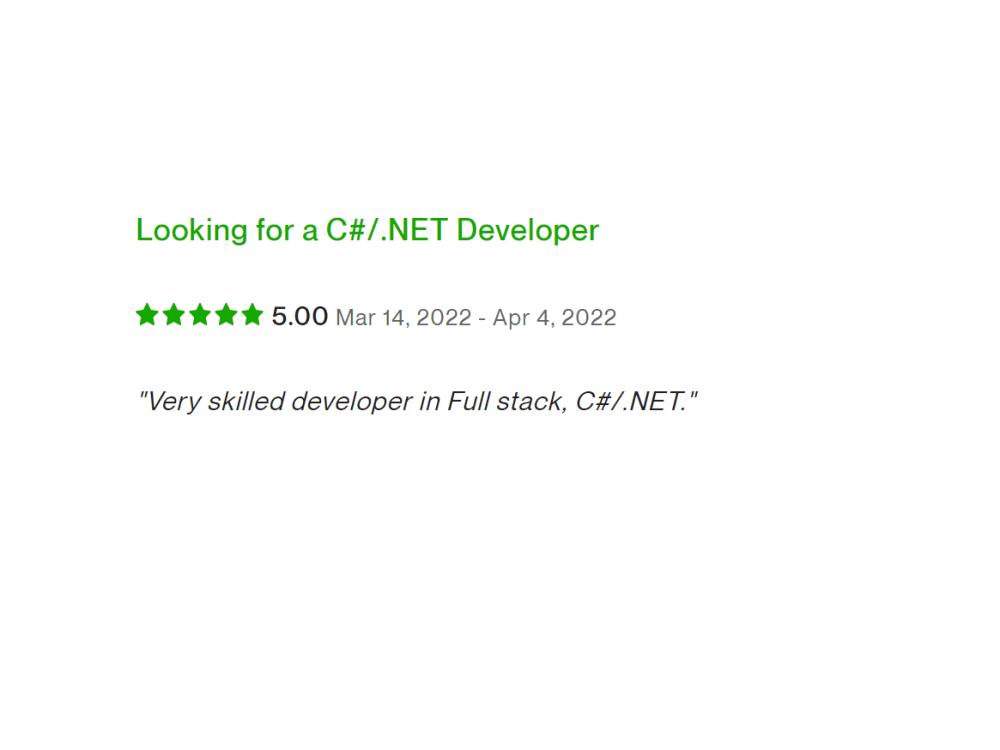 One hour Backend Development Consultation for C# and .NET | Upwork