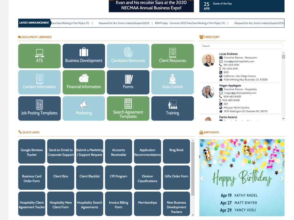 SharePoint Intranet with a components with responsive and user-friendly ...