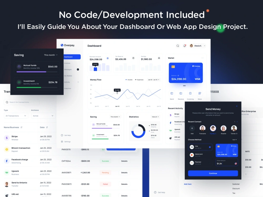 Creative web admin dashboard design (UI/UX) | Upwork