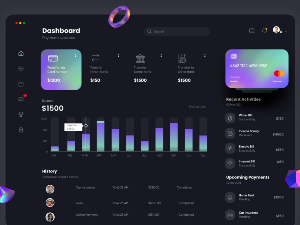 Creative web admin dashboard design (UI/UX) | Upwork