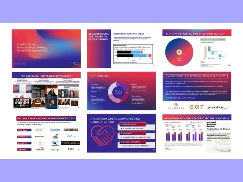 A modern creative Pitch deck and Presentation with graphic design | Upwork