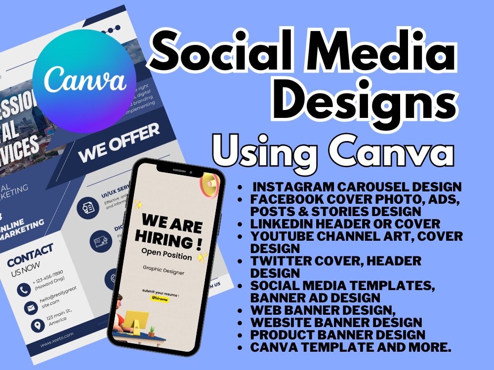 Any Social Media Designs using Canva | Upwork