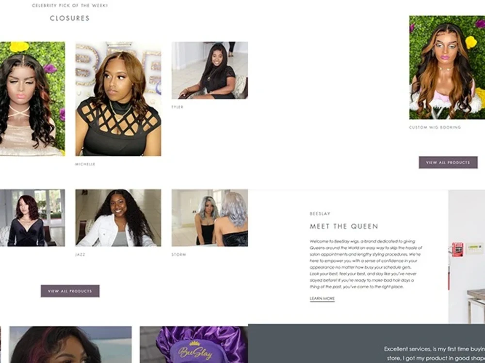 A professional hair website, hair extension website, hair shopify store ...