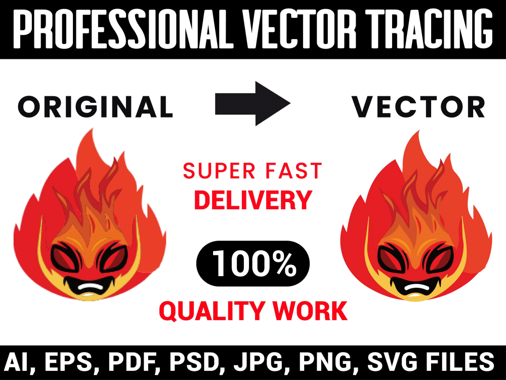 Vector tracing and JPG or PNG converted into a high-resolution vector ...