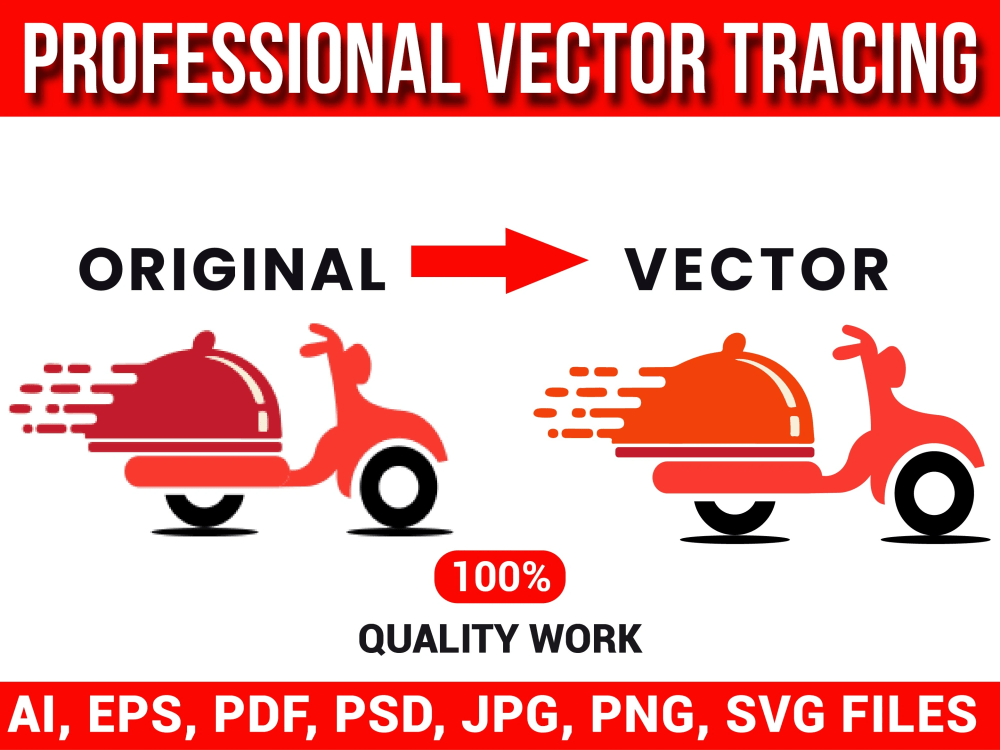 Vector tracing and JPG or PNG converted into a high-resolution vector ...