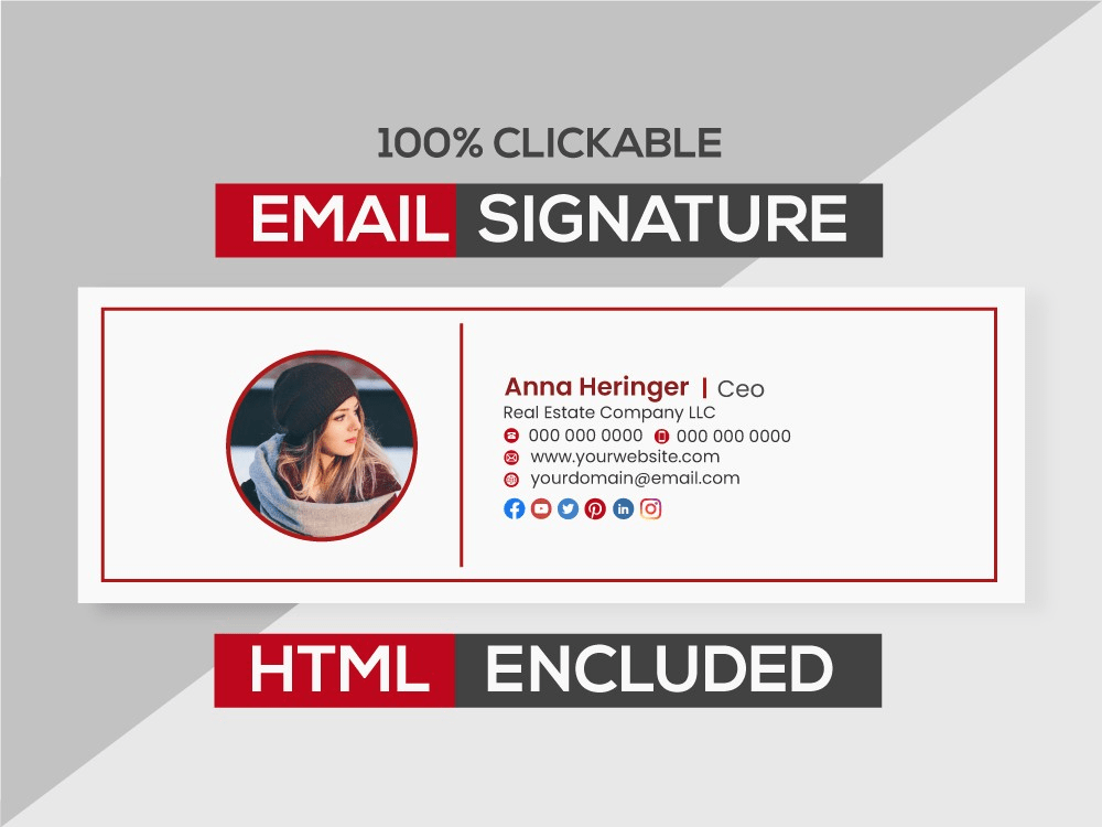 A clickable HTML email signature | Upwork