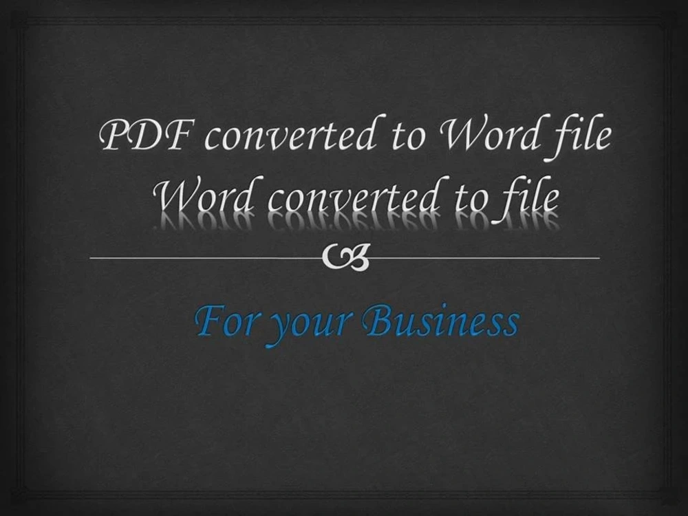 PDF converted to Word file and Word converted to PDF file for your ...