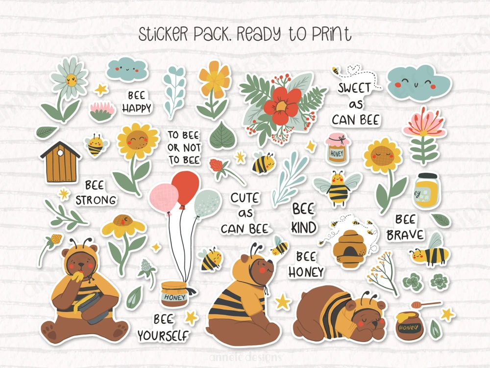 A sticker pack ready to print | Upwork