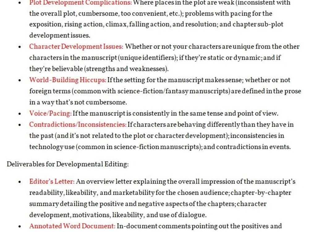 A developmental edit, editor's letter, and style guide for your ...