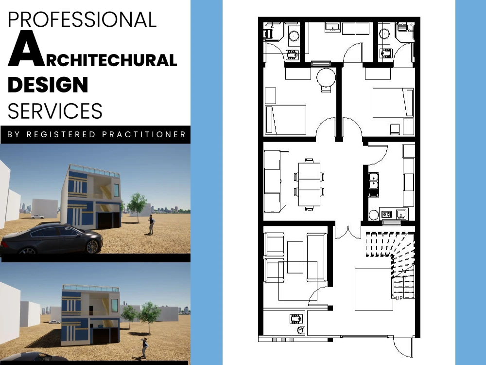 2d 3d House Design Architectural Drawings and Quantity Estimates | Upwork