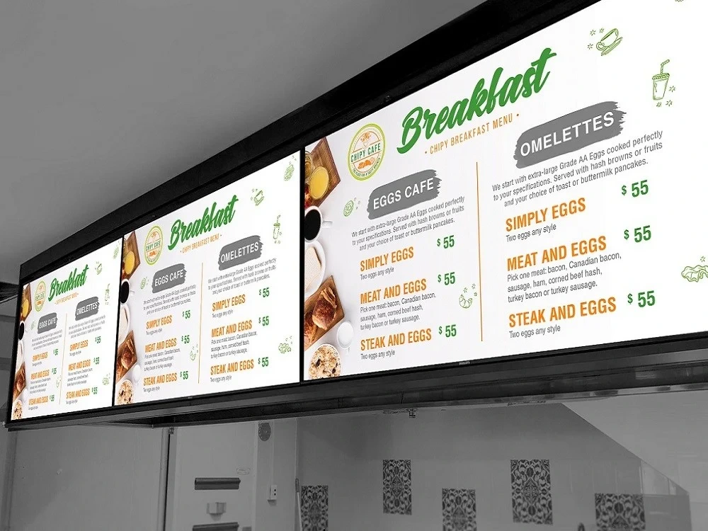 Animated food menu with free price editing digital signage software ...
