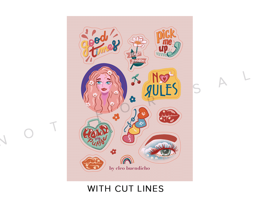 A cute illustrated sticker sheet design | Upwork