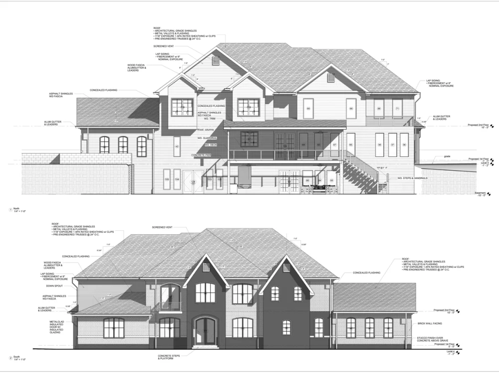 Detailed floor plan and full set architectural blueprint drawing for ...