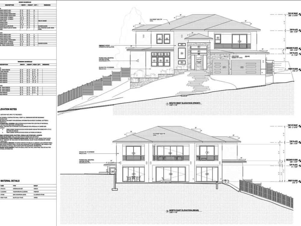 Detailed floor plan and full set architectural blueprint drawing for ...