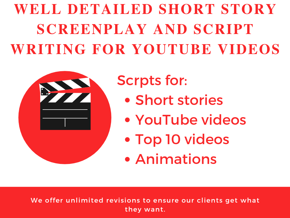A professionally written script for your short story videos & Movies ...