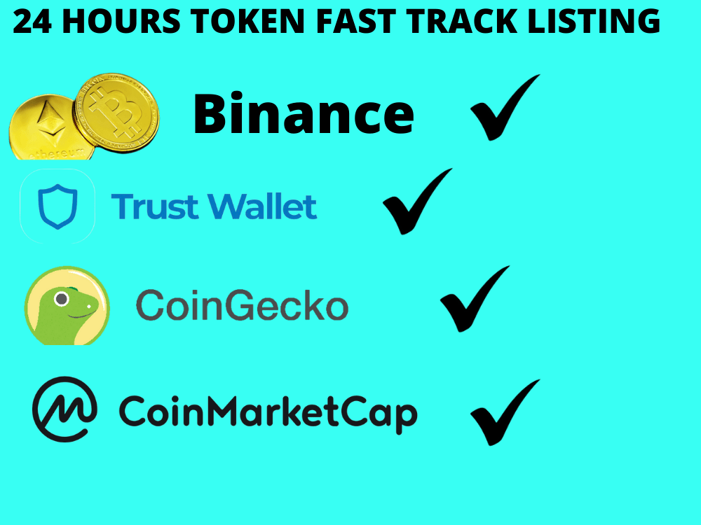 24hrs fast track token listing on Coingecko, Coinmarketcap and exchange ...