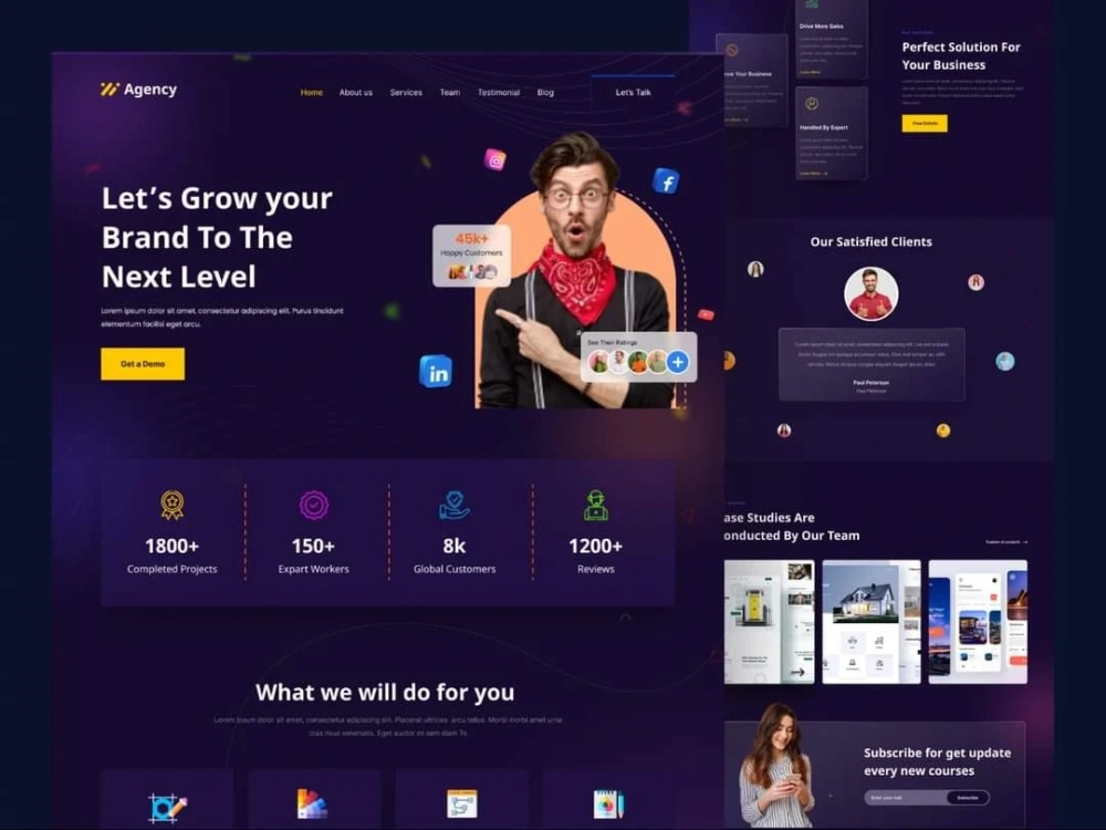 Modern and creative website UI landing page design for your website ...