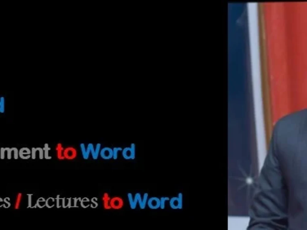 A scanned pdf/ image/handwritten notes/lectures converted into Word Ms ...