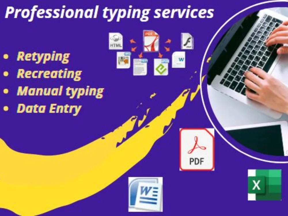 Services of Manual typing, Data entry, Retyping and Recreating the document | Upwork