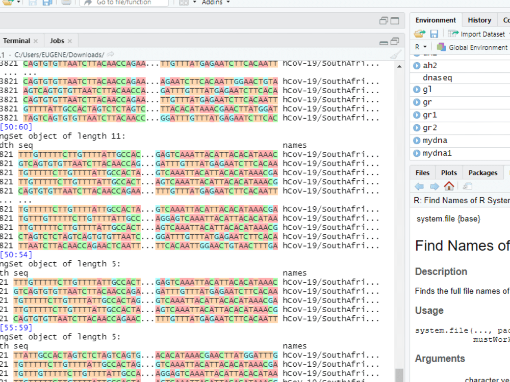 An analysis on your biological strings, fasta, multi-fasta, fastq files ...