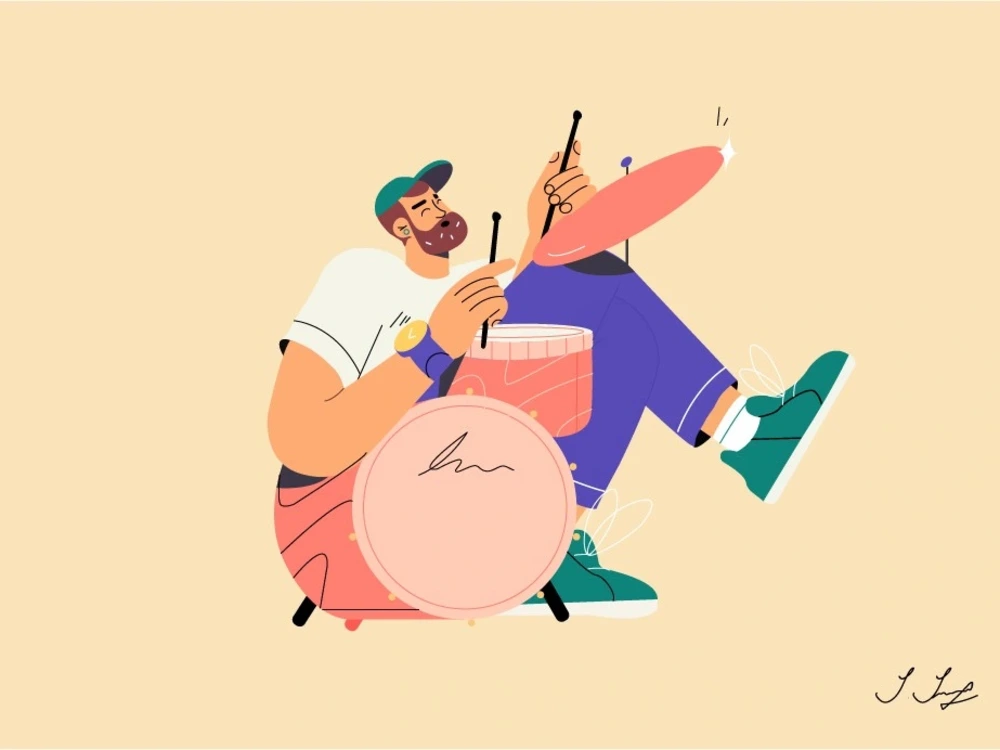 2D cartoon flat characters | Grain Effect | Upwork