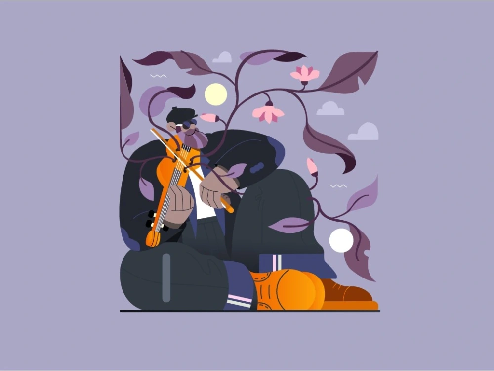 2D cartoon flat characters | Grain Effect | Upwork