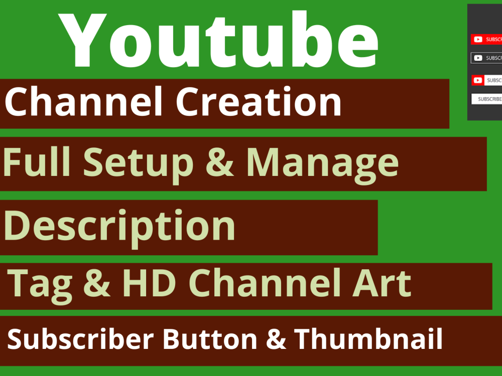 Create, setup and manage your YouTube Channel | Upwork