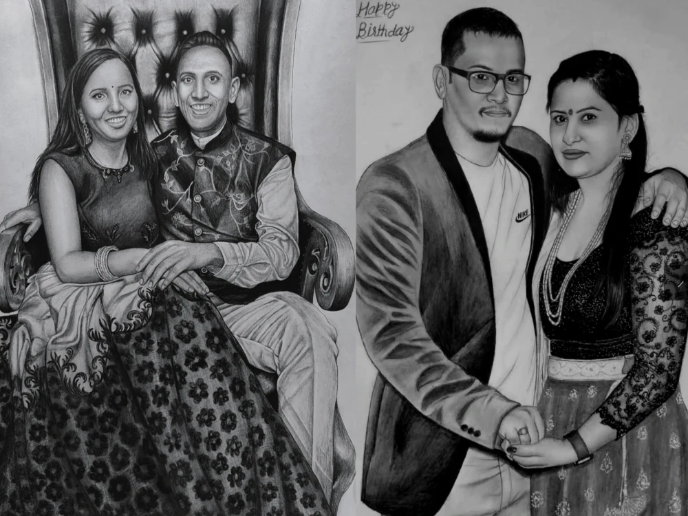 Hyper realistic Pencil portrait and colour portrait sketch with video ...