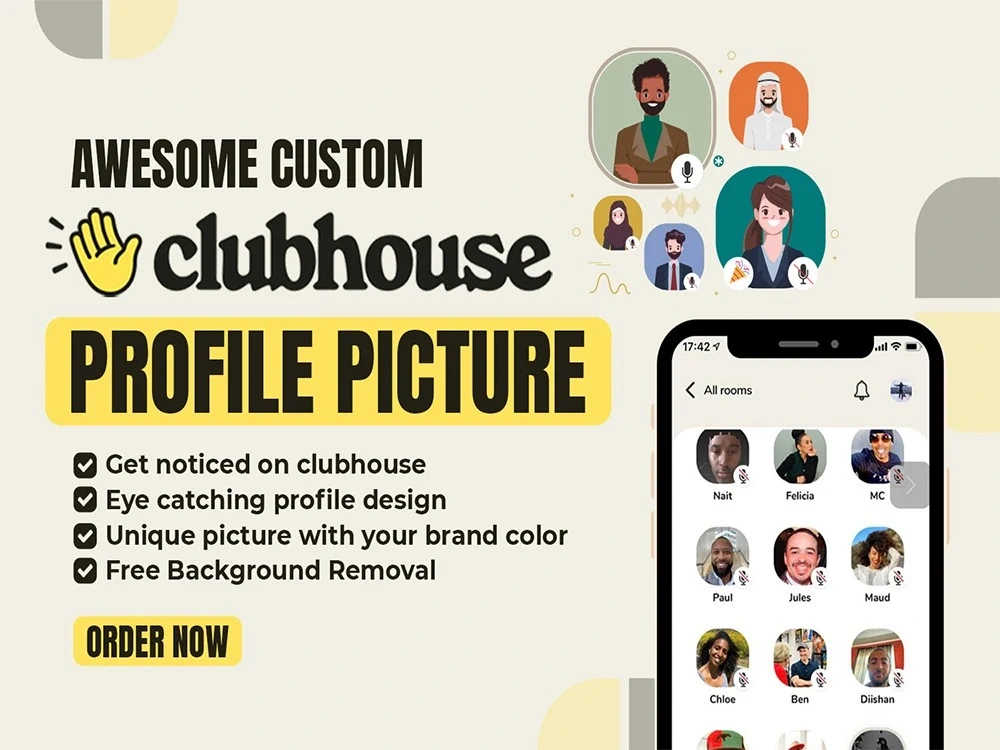 Awesome custom clubhouse profile picture | Upwork