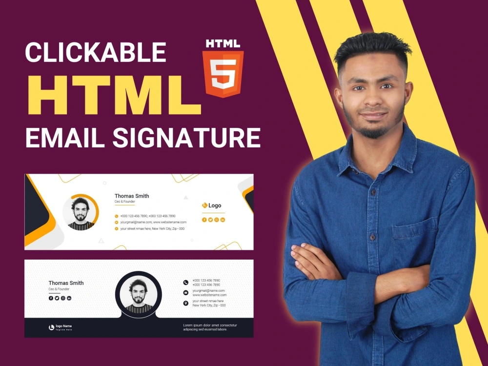 Professional Coded HTML Email Signature | Upwork