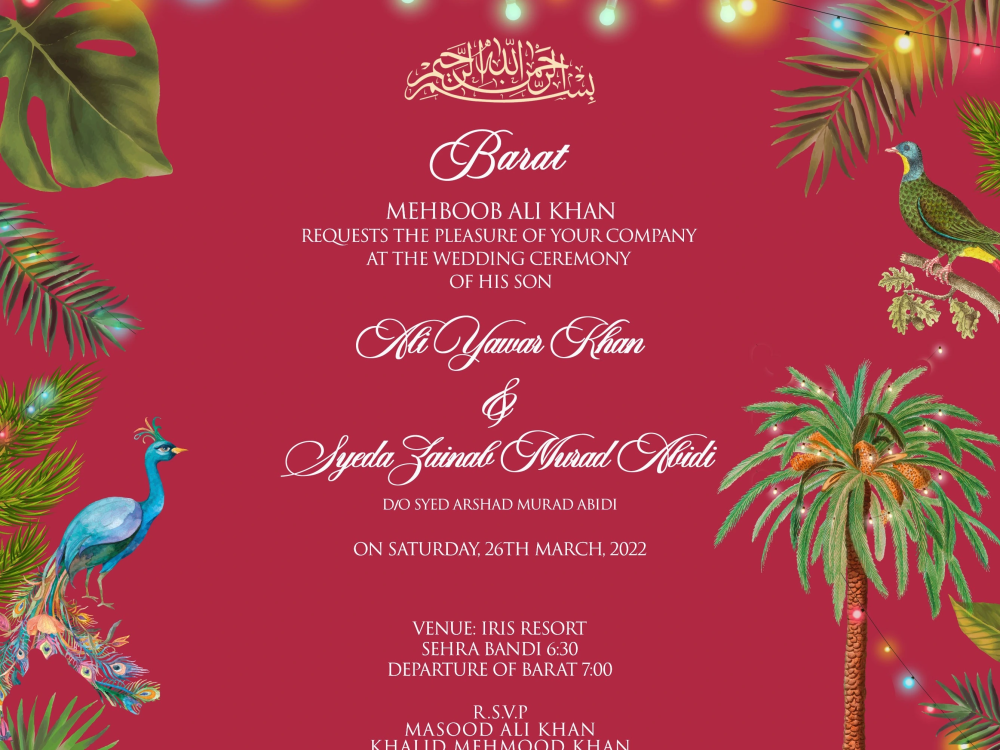 Unique wedding invitation design with illustration | Upwork